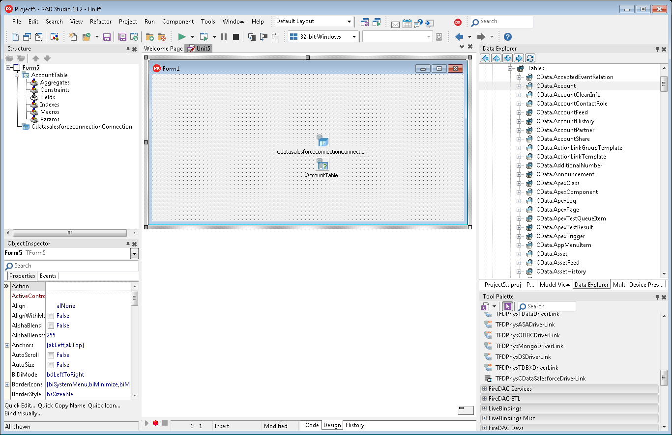 개발자 기술자료 - 세일즈포스(Salesforce) 데이터, RAD스튜디오 데이터 익스플로러로 연동하기